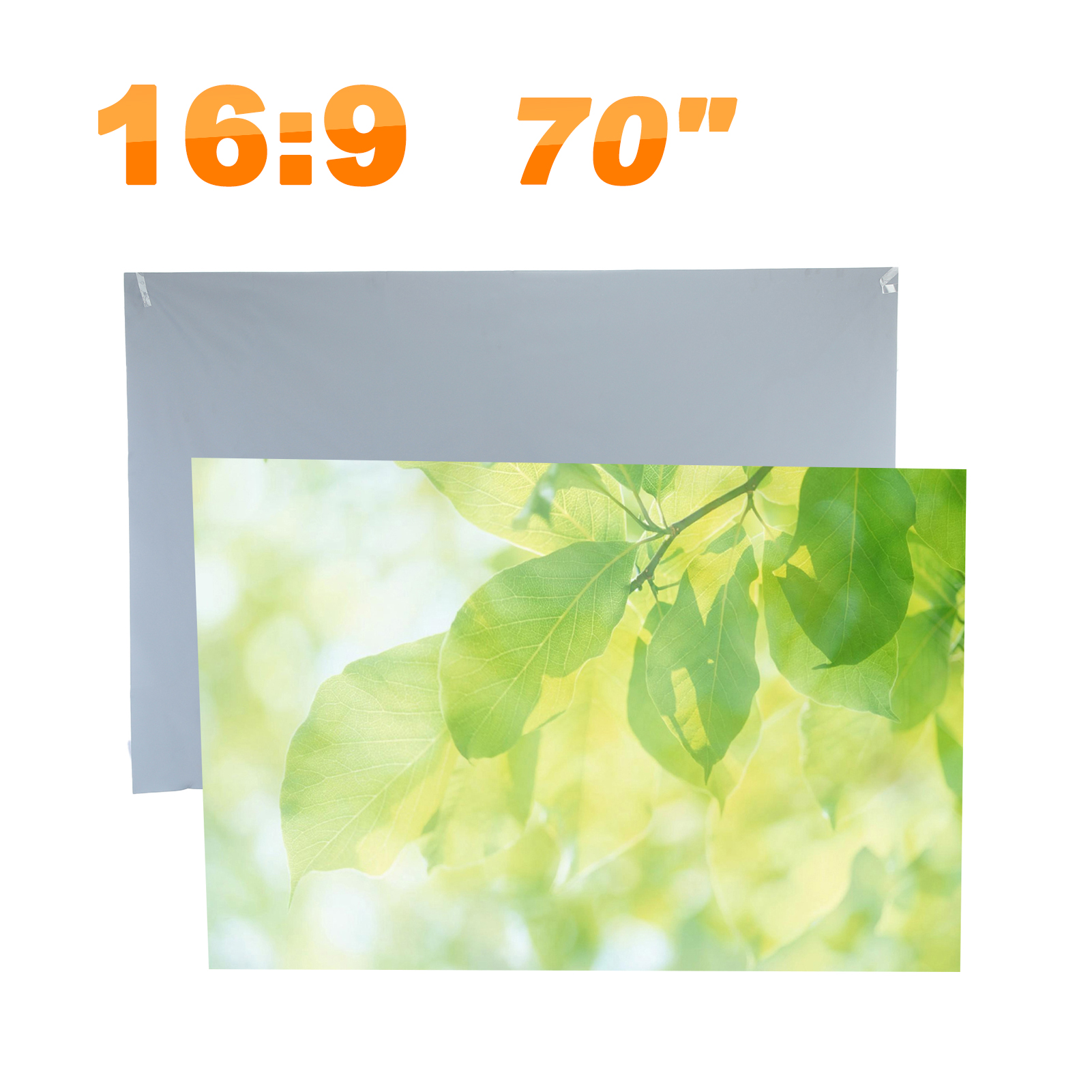 H70Q Projector Screen Simple Foldable Design Polyester 70 Inch 16:9 ...