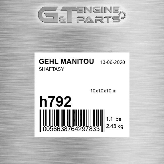 H792 SHAFTASY fits Gehl Manitou (New OEM) - Walmart.com