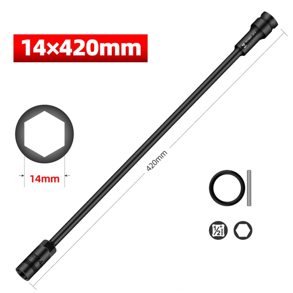H8-14 420mm Extra Long Hex Socket for Electric Wrench Automotive Car ...