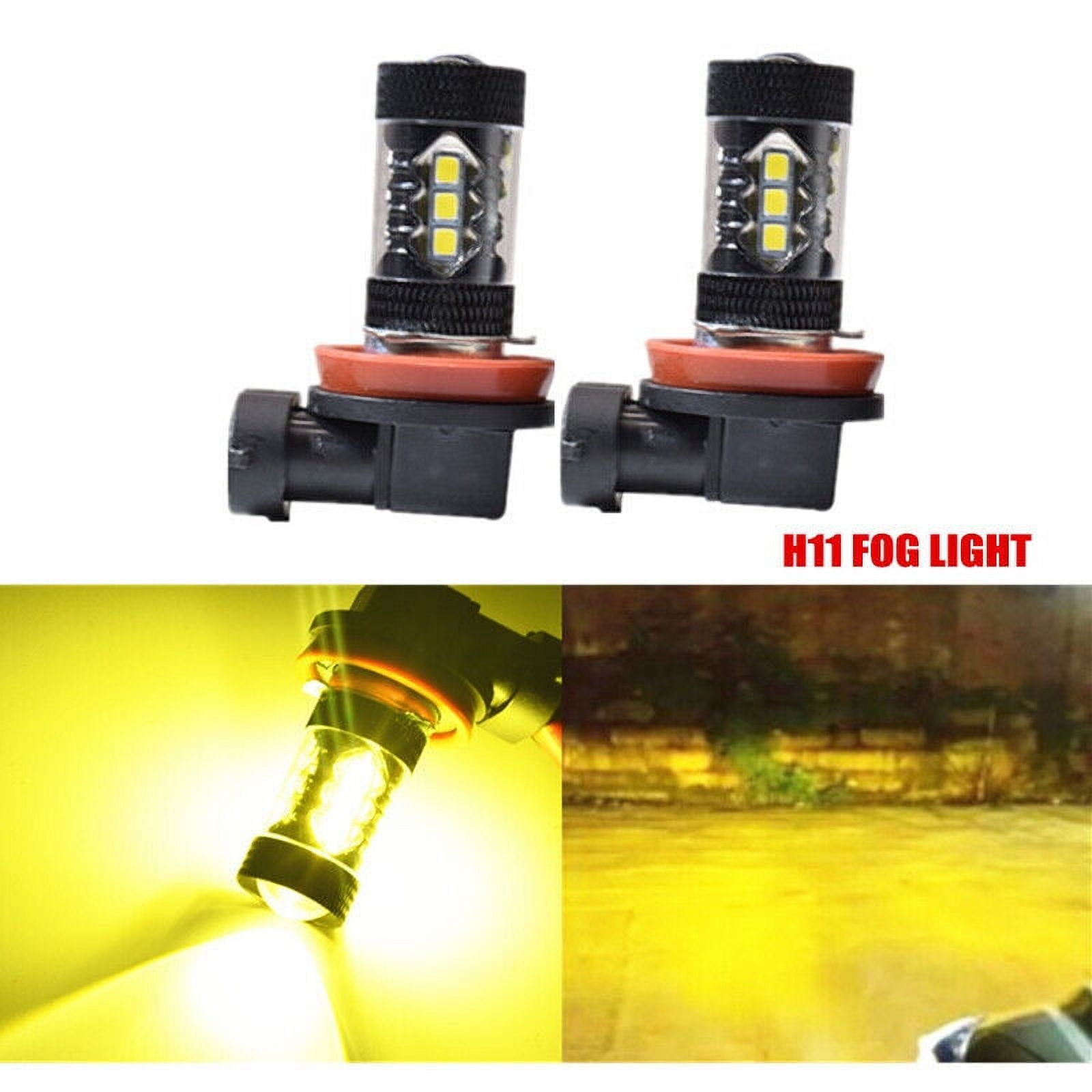 CHUSYYRAY H8/H11 80W 3000K Yellow LED Fog Light Bulb 2 Pack - Walmart.com