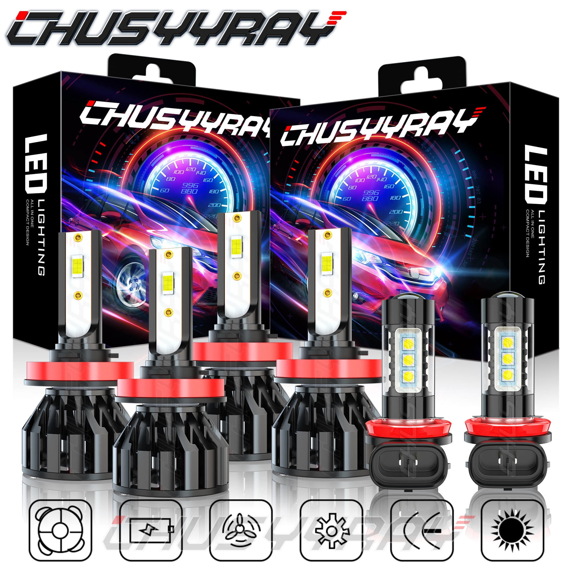 H8+H9+H11 For 2014-2018 Ford Transit Connect Headlight High Low Bulbs ...