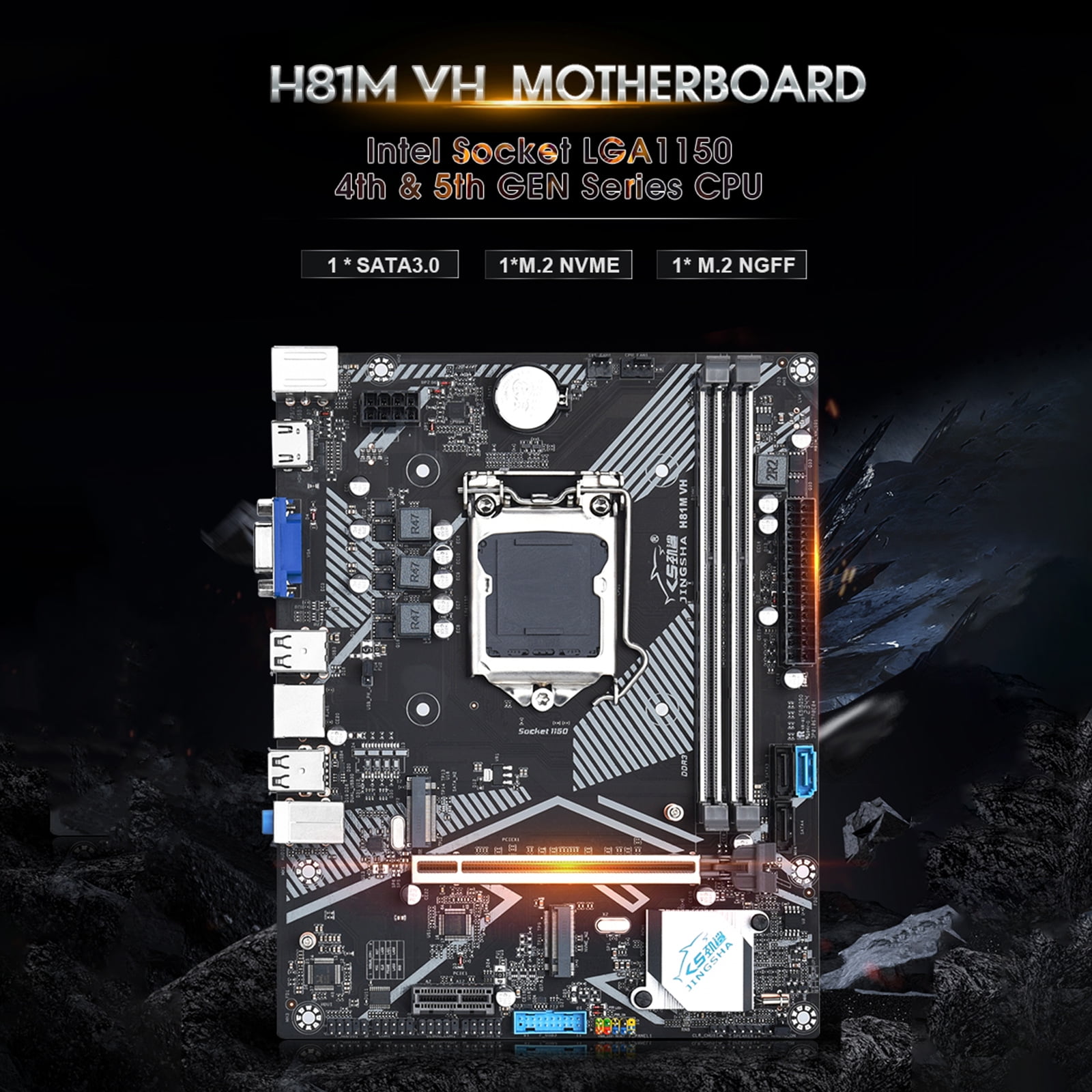 H81M VH Computer Motherboard Desktop DDR3 Memory LGA 1150 Gigabit Network Card - Walmart.com