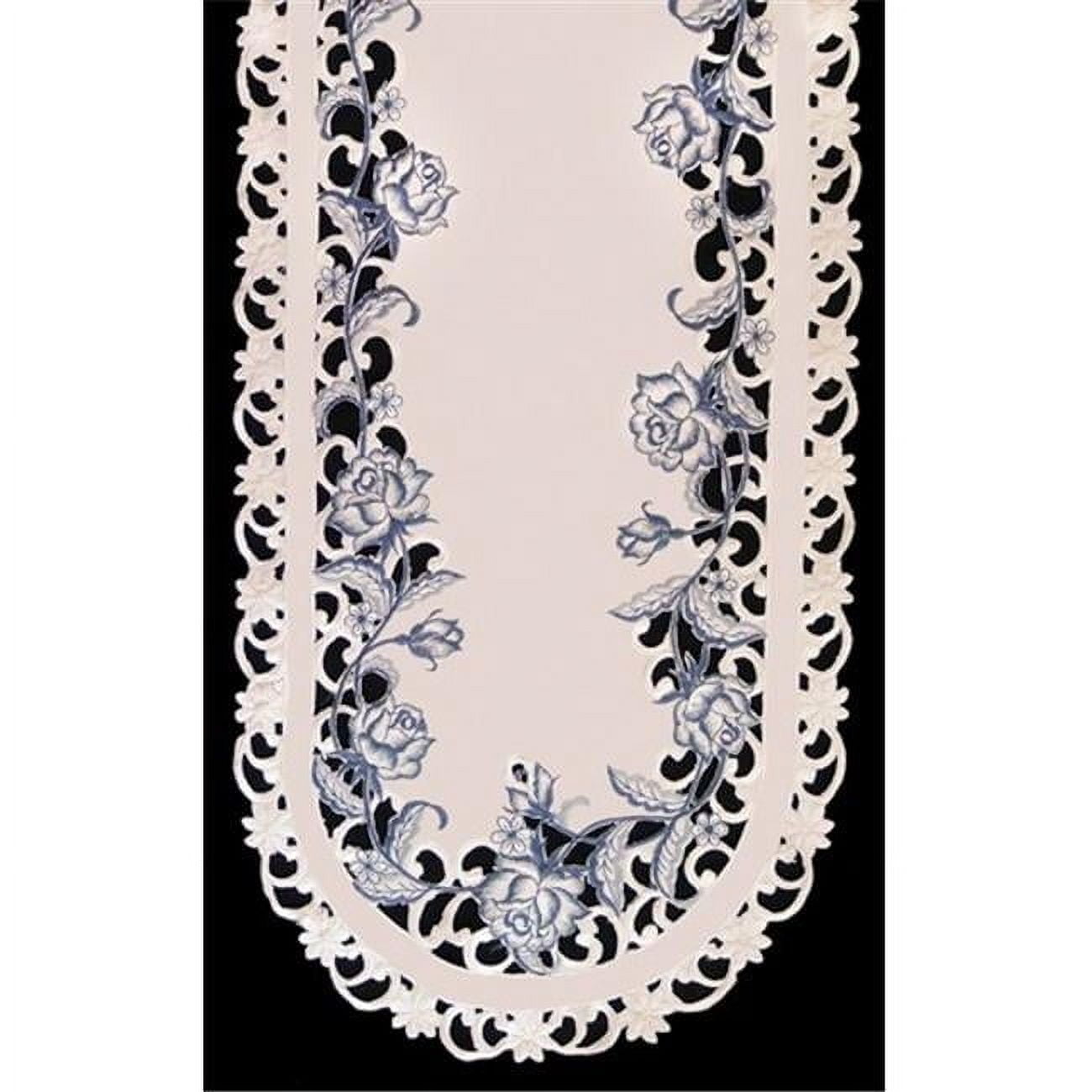 H8459-B Delft Blue & Rose Oval Runner, 16 x 45 in. - Walmart.com