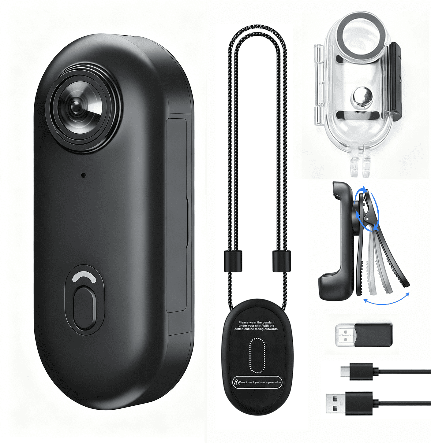 H88 1080P Body Camera with 64GB Memory Card, Magnetic Wearable Mini ...
