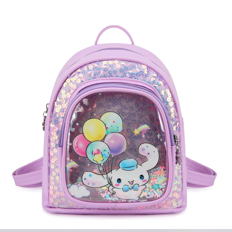 H9"(23cm)Kuromi Flow Sand Double-Shoulder Backpack - Cute Cartoon PU ...