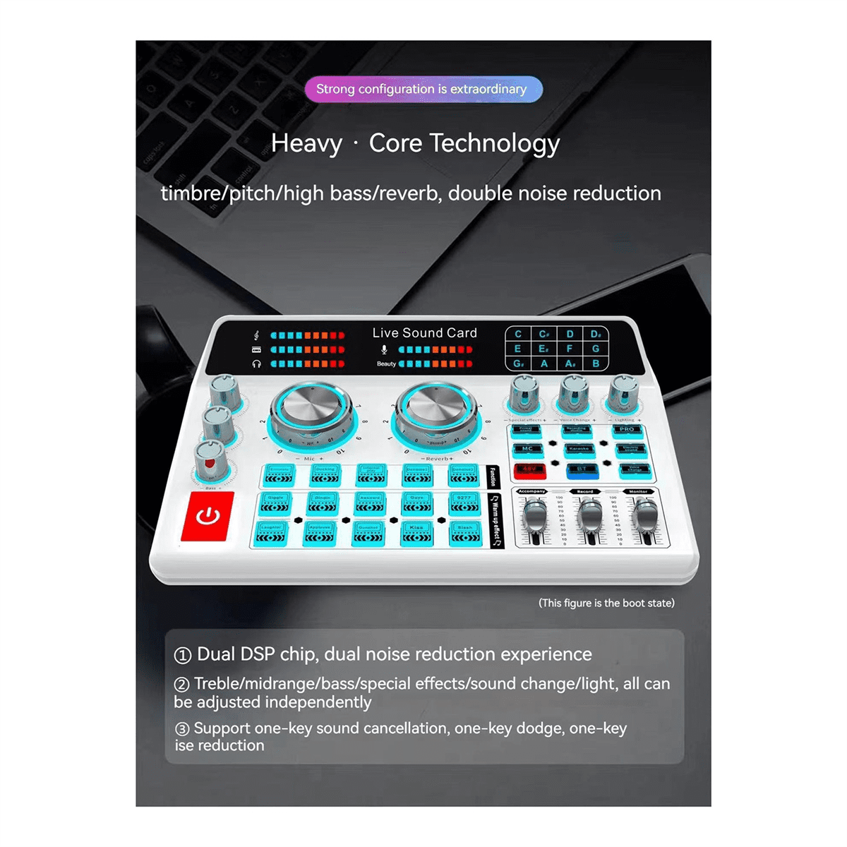 H9 Audio Mixer USB External Sound Card Headset Microphone Live ...