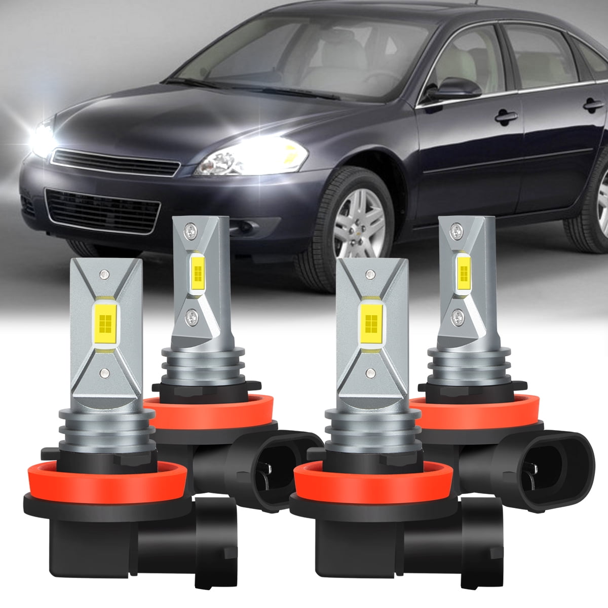 H9 H11 Headlights LED Bulb Hi/Low Beam Super Bright for Chevy Impala ...