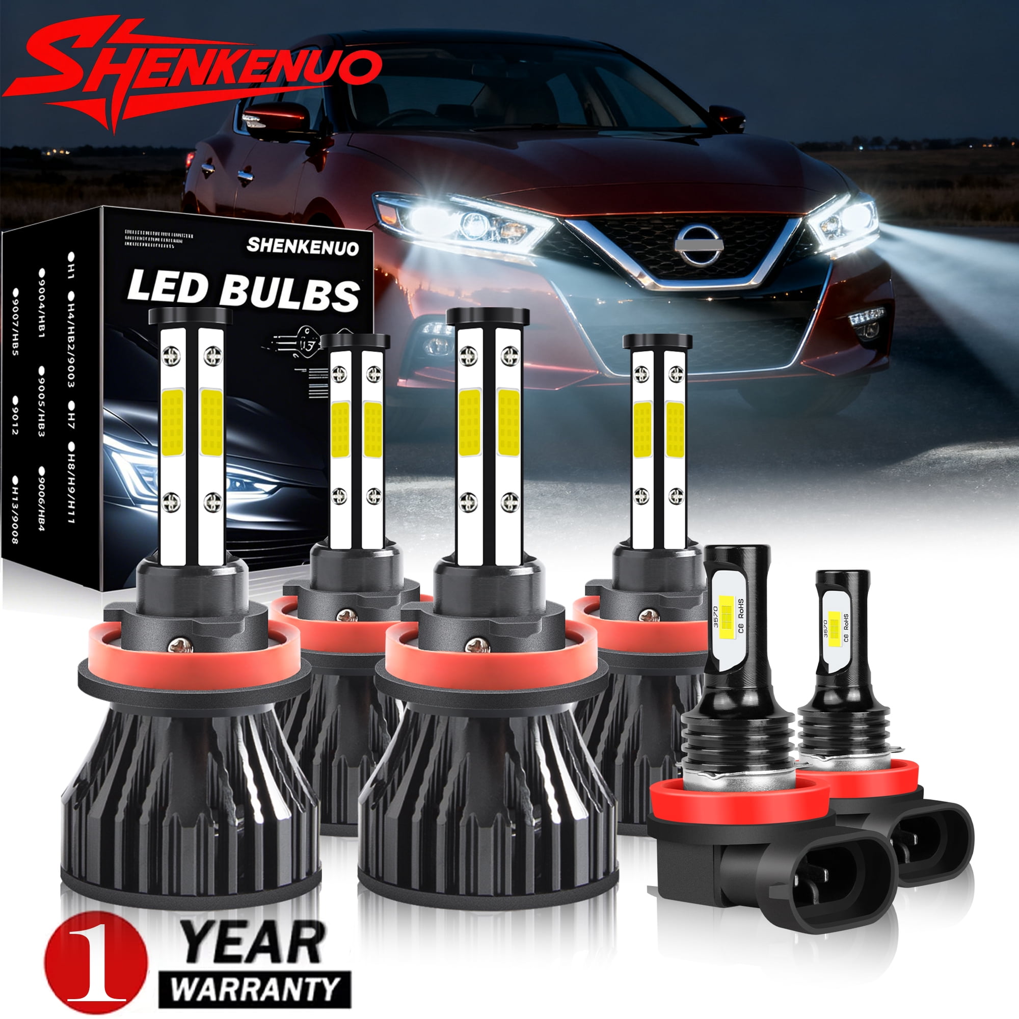 H9 H11 High&Low Beam for Nissan Maxima 2016 2017 2018 LED Headlights ...
