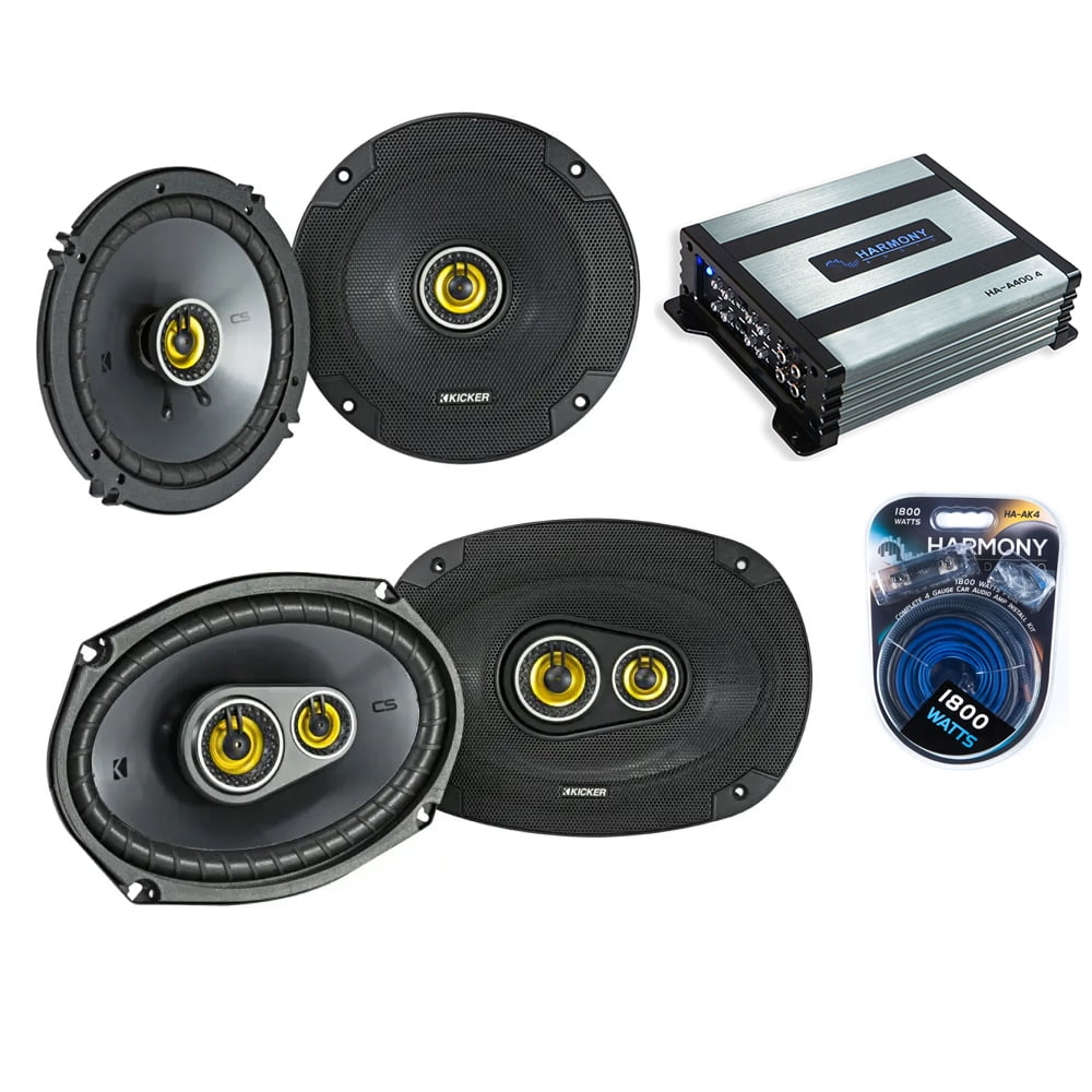 HA-A400.4 800W Sub Amp, Kicker 46CSC6934 6x9" Speakers & 46CSS654 6.5 ...