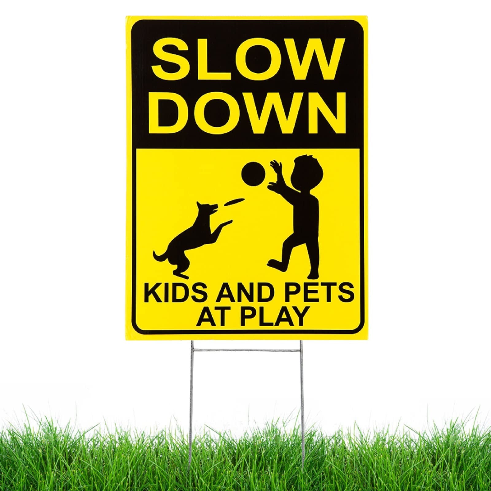 HA-EMORE 2Pack 10x7 In Slow Down - Kids & Pets at Play Neighborhood ...