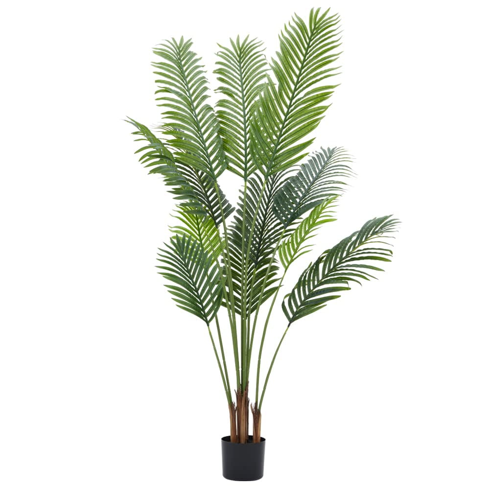 HA-EMORE 5ft Artificial Tree Tall Fake Tropical Tree with 12 Detachable ...