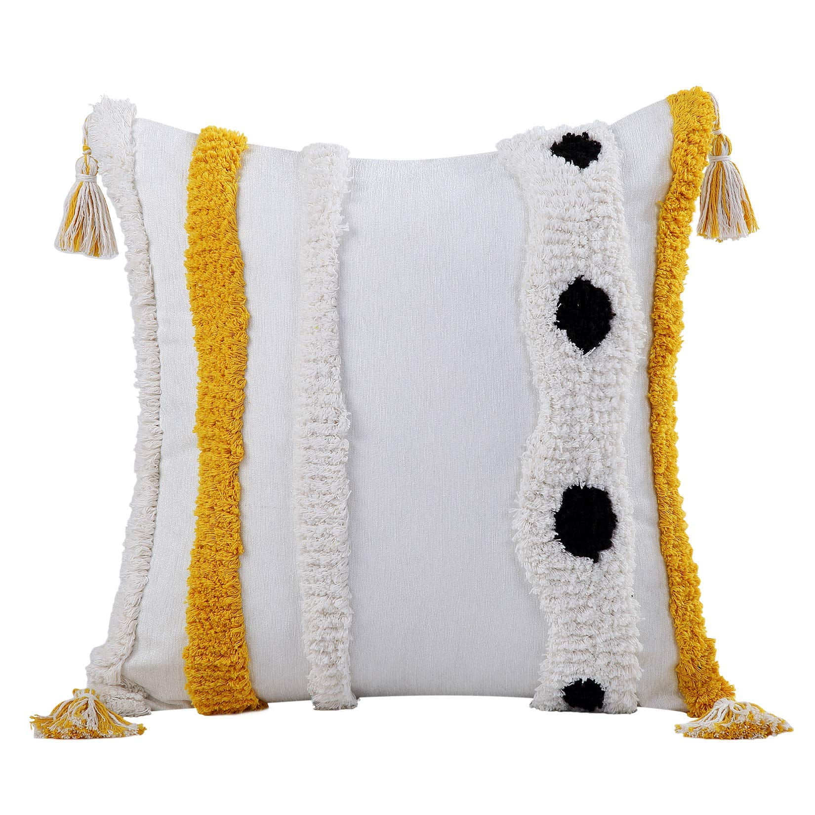 HA-EMORE Boho Tufted Throw Pillow Covers 18x18 inch Throw Pillows for ...