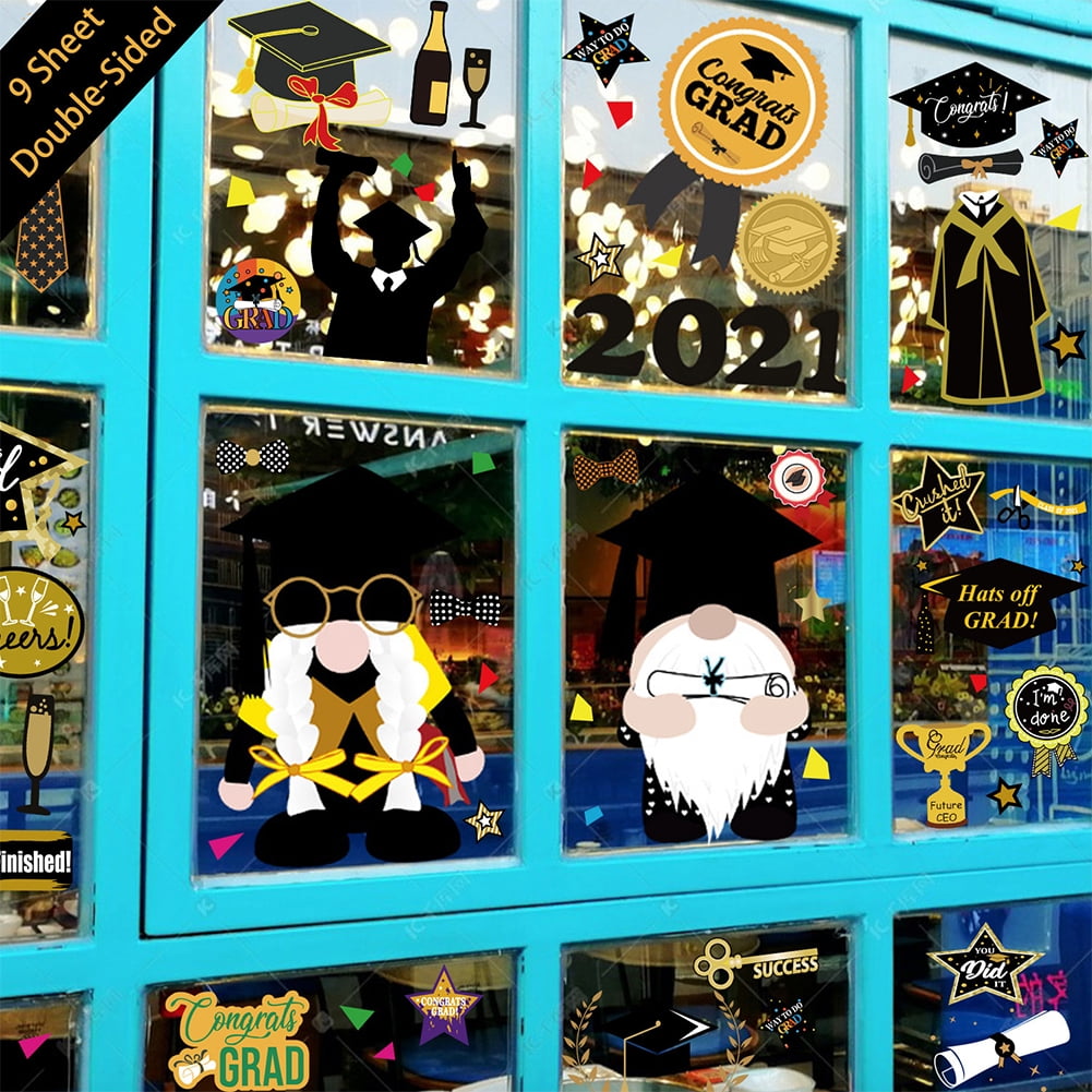 HA-EMORE Graduation Decor, Back to School Window Clings, Graduation ...