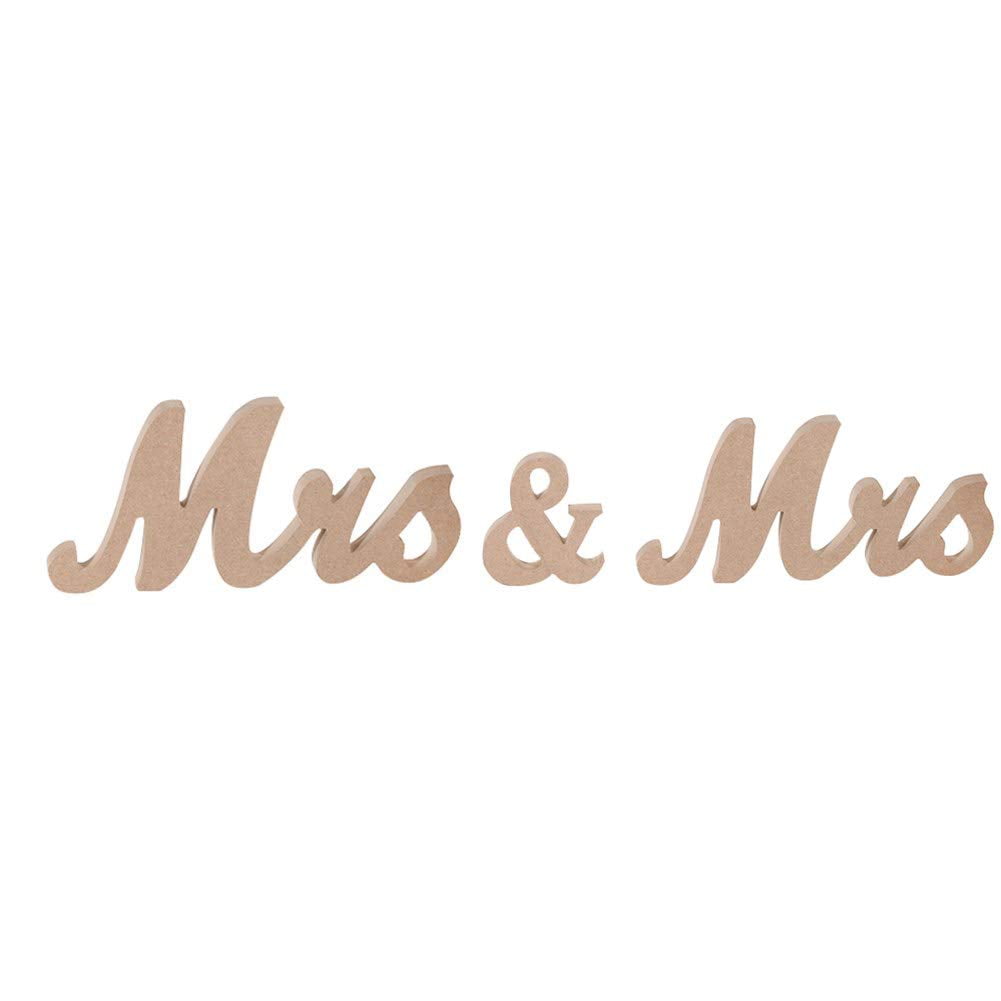 HA-EMORE Mrs and Mrs Sign Mrs & Mrs Wooden Letters Rustic Wedding Signs ...