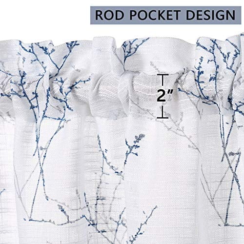 HA-EMORE Tree Branch Tier Curtains, Kitchen Curtains 45 inches Long ...