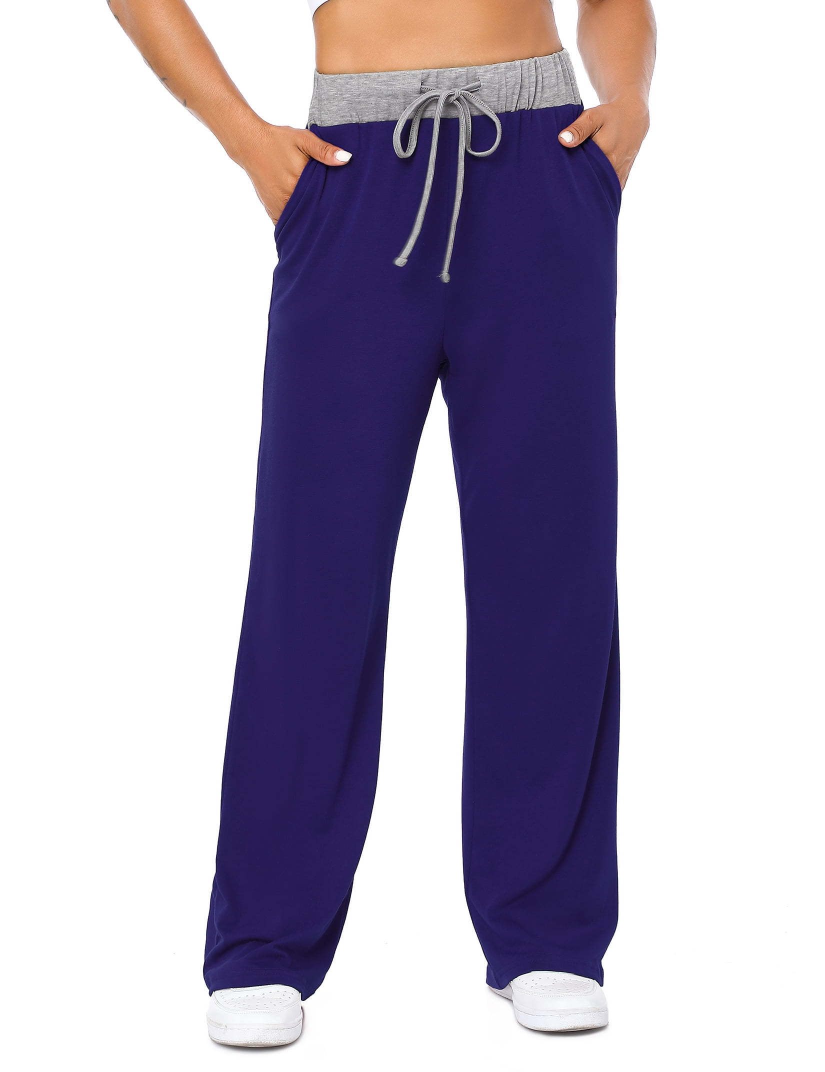 HA-EMORE Women's Wide Leg Pants with Pockets,Casual Fall/Winter ...