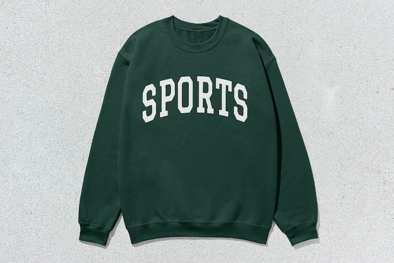 HA Sweatshirts Classic SPORTS Varsity Lettering Athletic Style Graphic ...