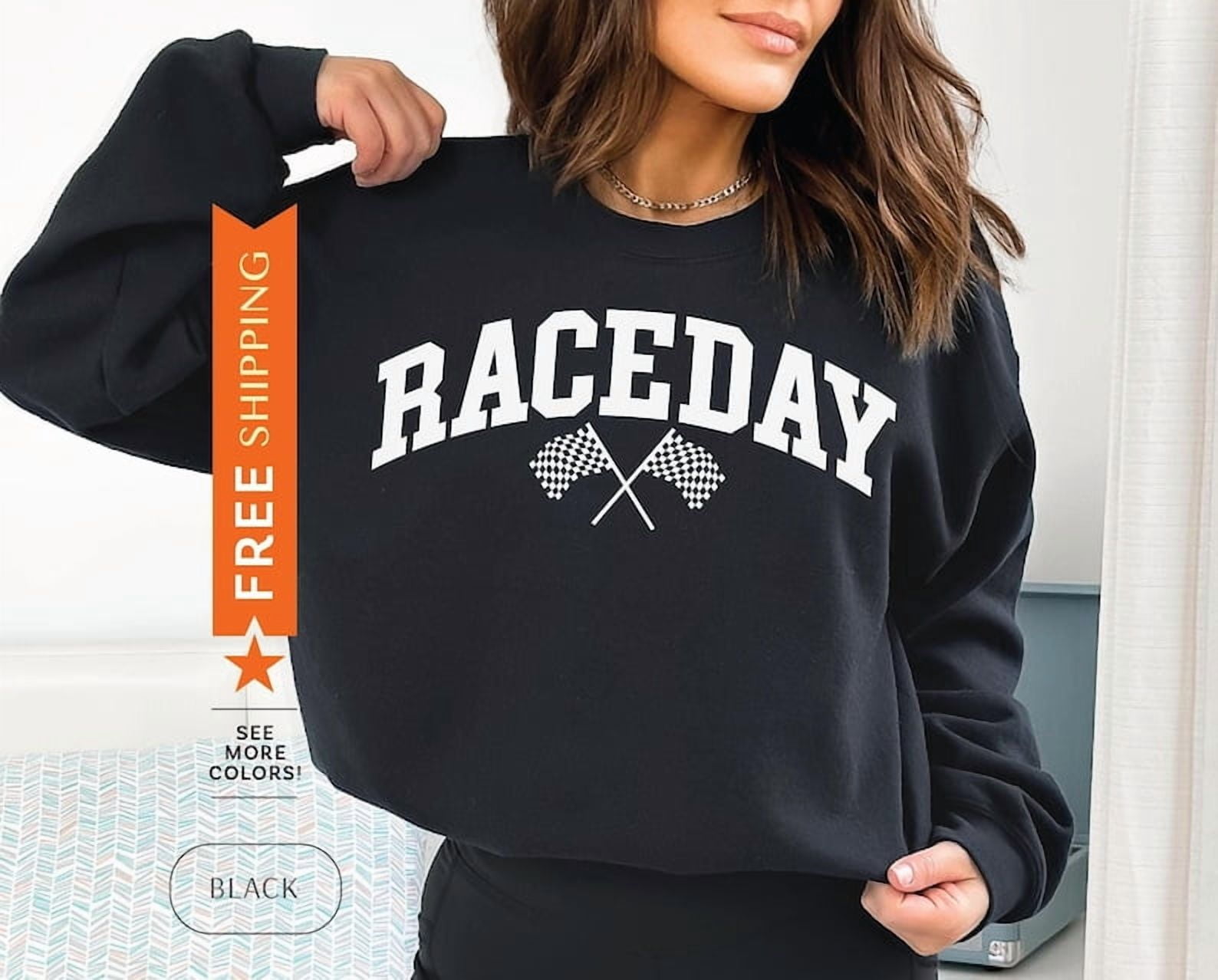HA Sweatshirts Raceday Checkered Flag Racing Graphic Motorsport ...