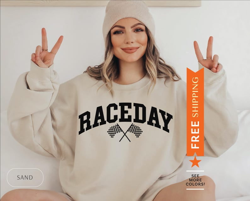 HA Sweatshirts Raceday Checkered Flags Graphic Motorsport Inspired ...