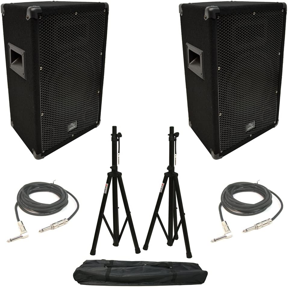 HA-V10P Pro DJ 10" Passive 300W PA Ser 1/4" Cables Stands - Walmart.com