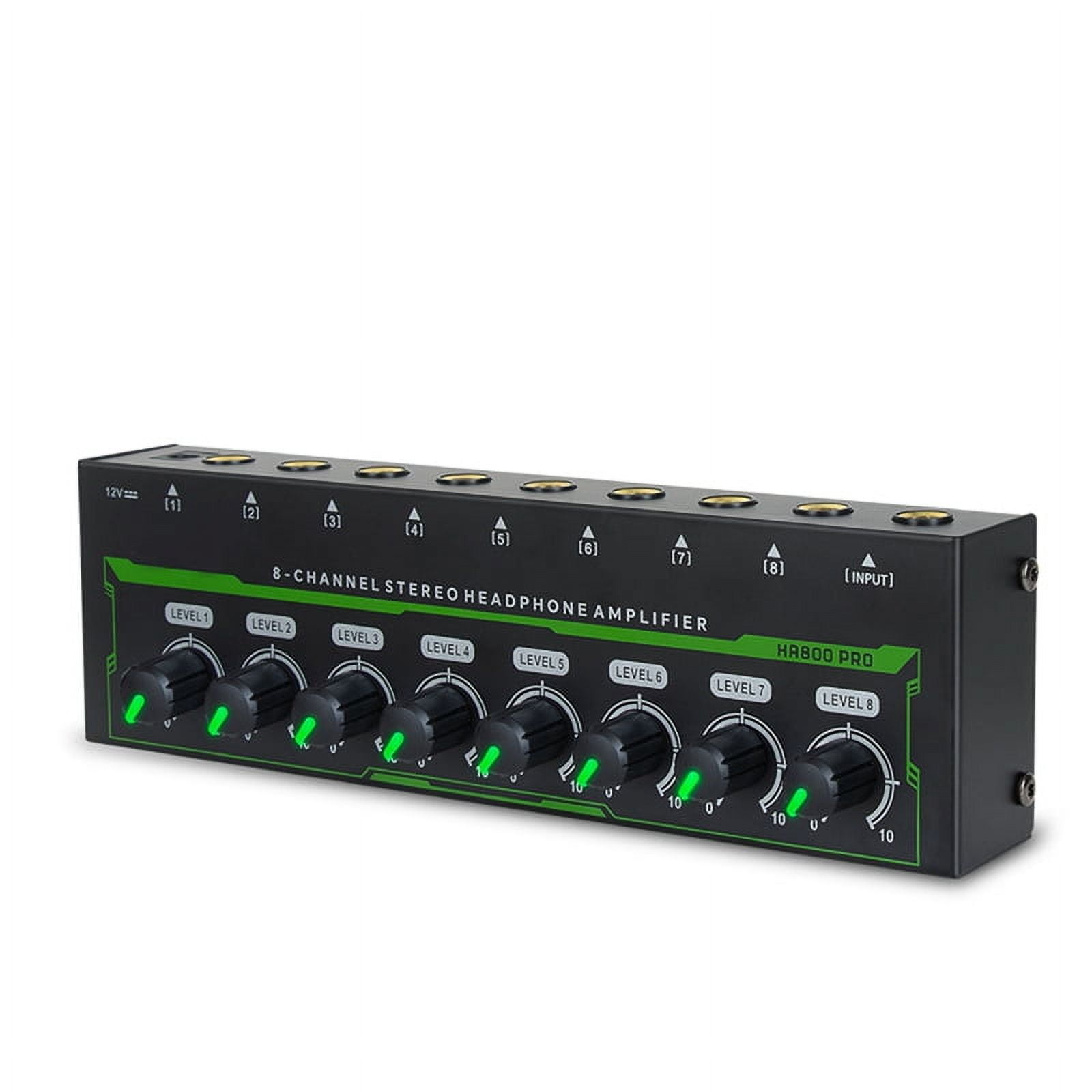 HA800 PRO 8 Channel Headphone Amplifier RGB Stereo Amp Microamp for ...