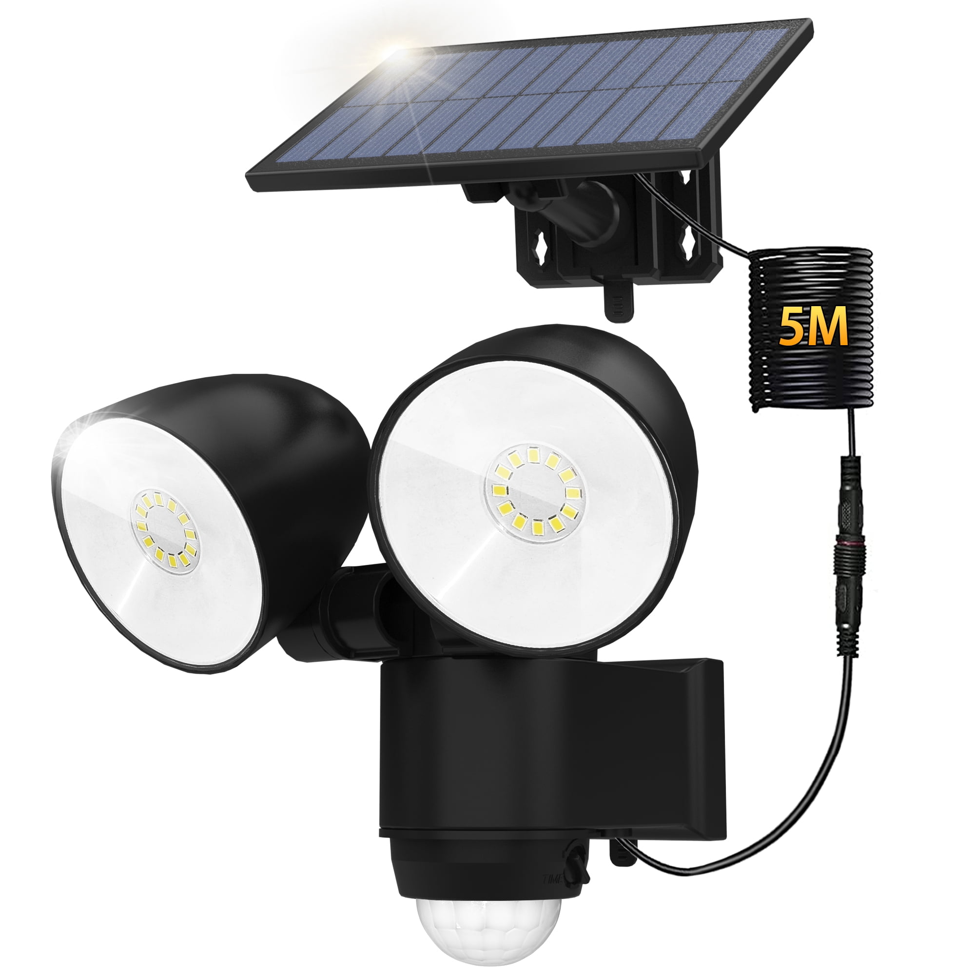 HAARAY Solar Motion Sensor Outdoor Lights with 16.4Ft Cable, 2500LM 24 LED Flood Lights Outdoor ...