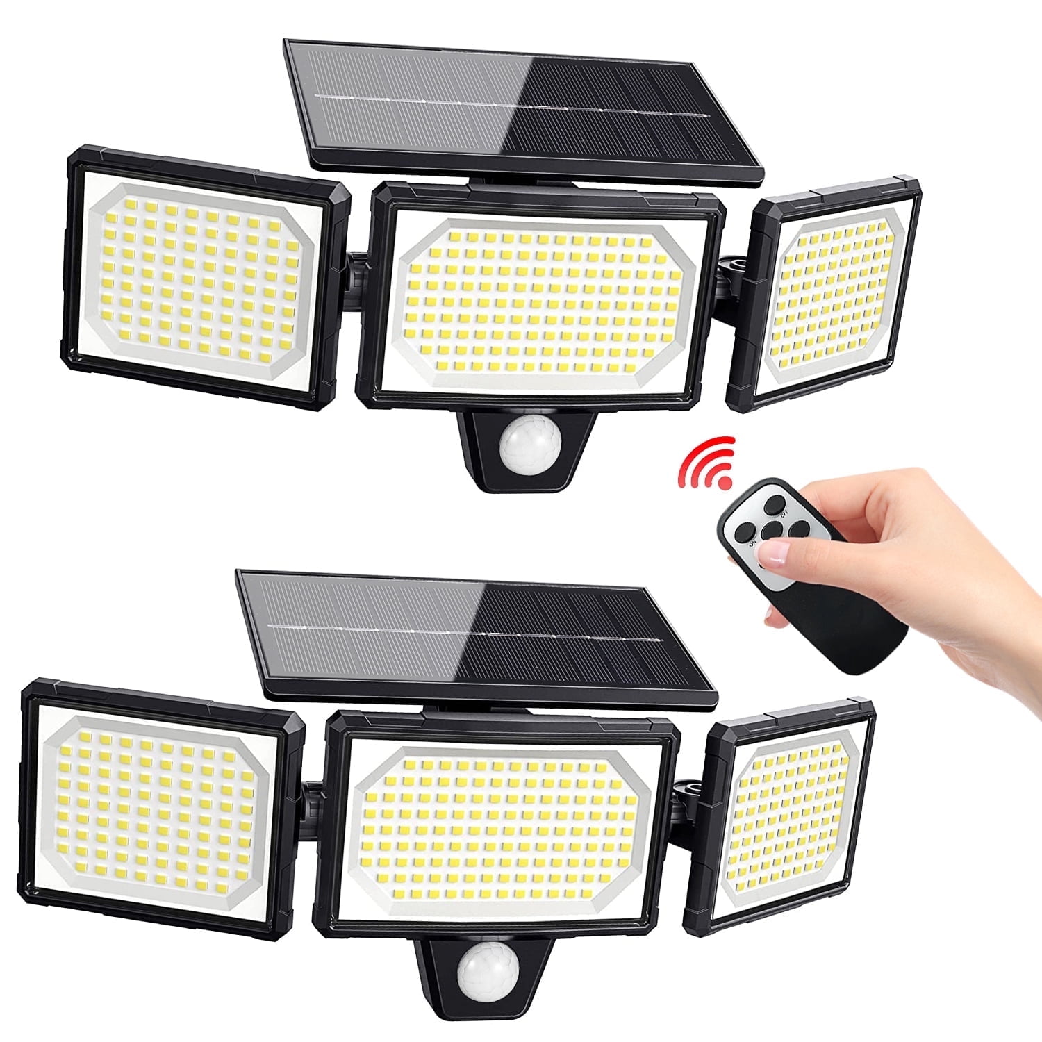 HAARAY Solar Motion Sensor Outdoor Lights 2000mAh with Remote Control ...