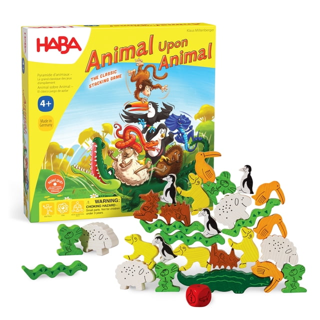 HABA's Animal Upon Animal Game - Family Stacking Game with 30 Wooden ...