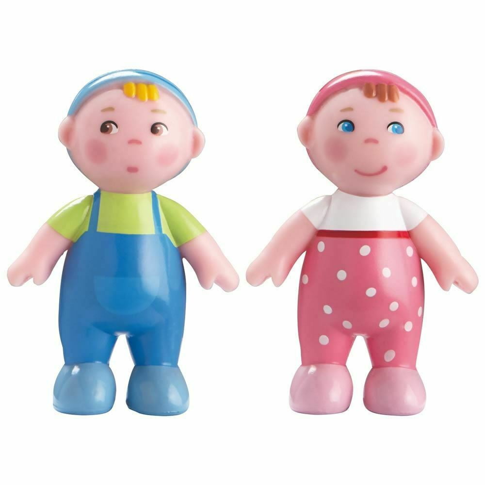 HABA Little Friends Babies Marie & Max - 2.5" Twin Baby Dollhouse Toy ...