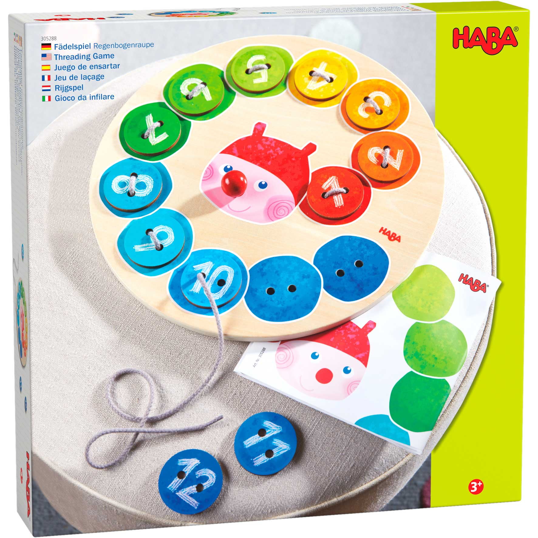HABA Rainbow Caterpillar Threading Game for Kids Ages 3+ - Walmart.com