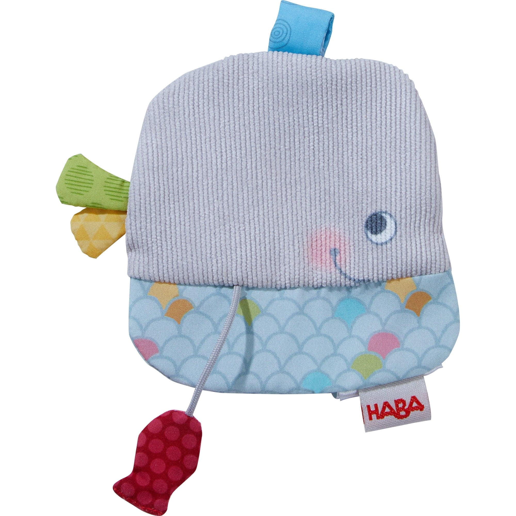 HABA Whale Lovey Crinkle Toy - Soft Cloth Baby Soother for Daycare ...