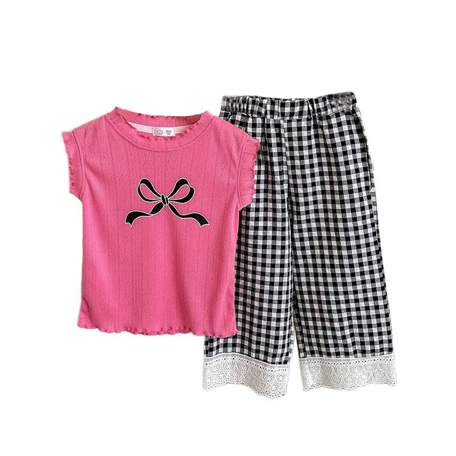 HABDGIKS 2025 Infant Girl Pant Set Outfit Set Cute Puff Sleeve Tops ...