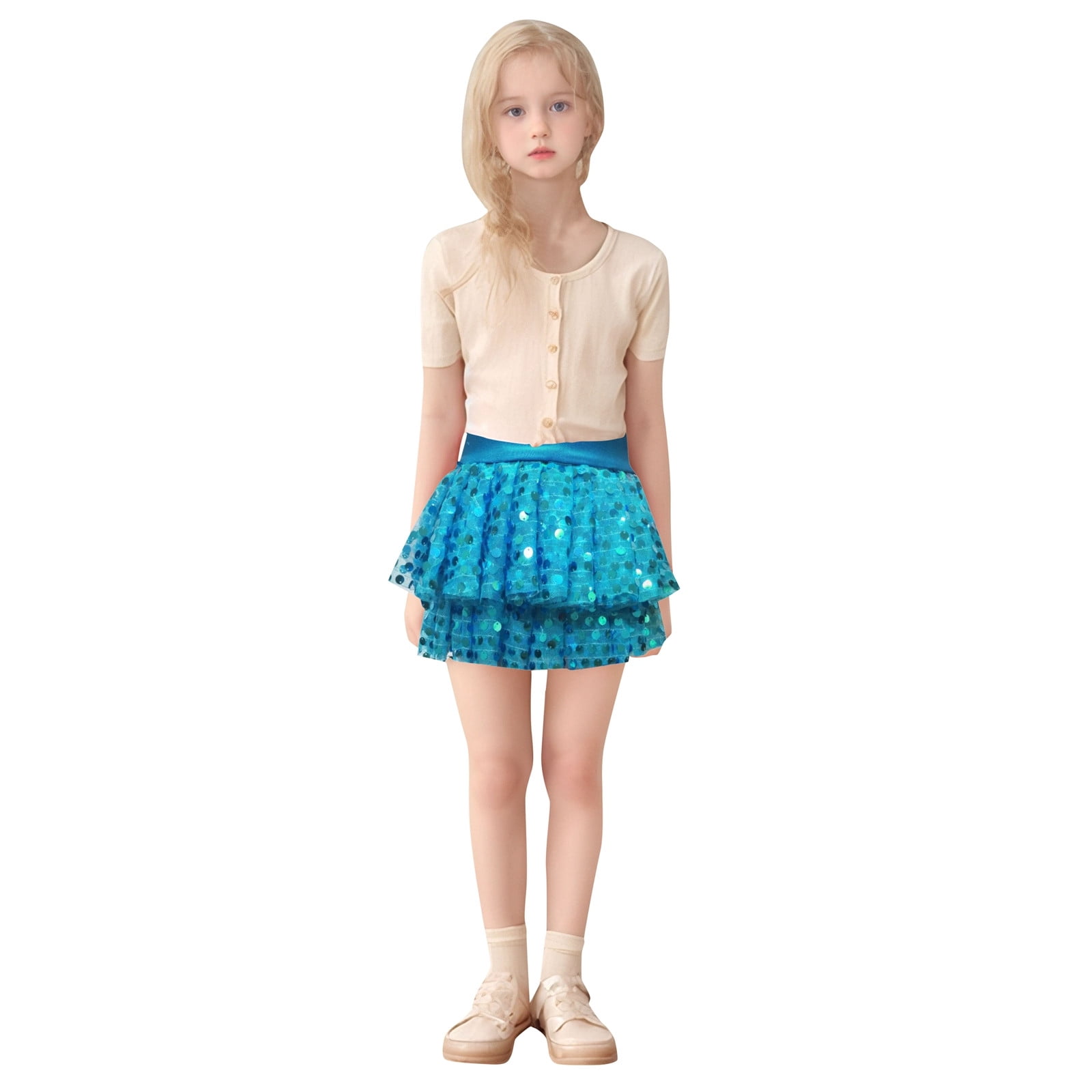 HABDGIKS Spring Skirts for Girl 2025 Children Cute Preppy School Mesh ...