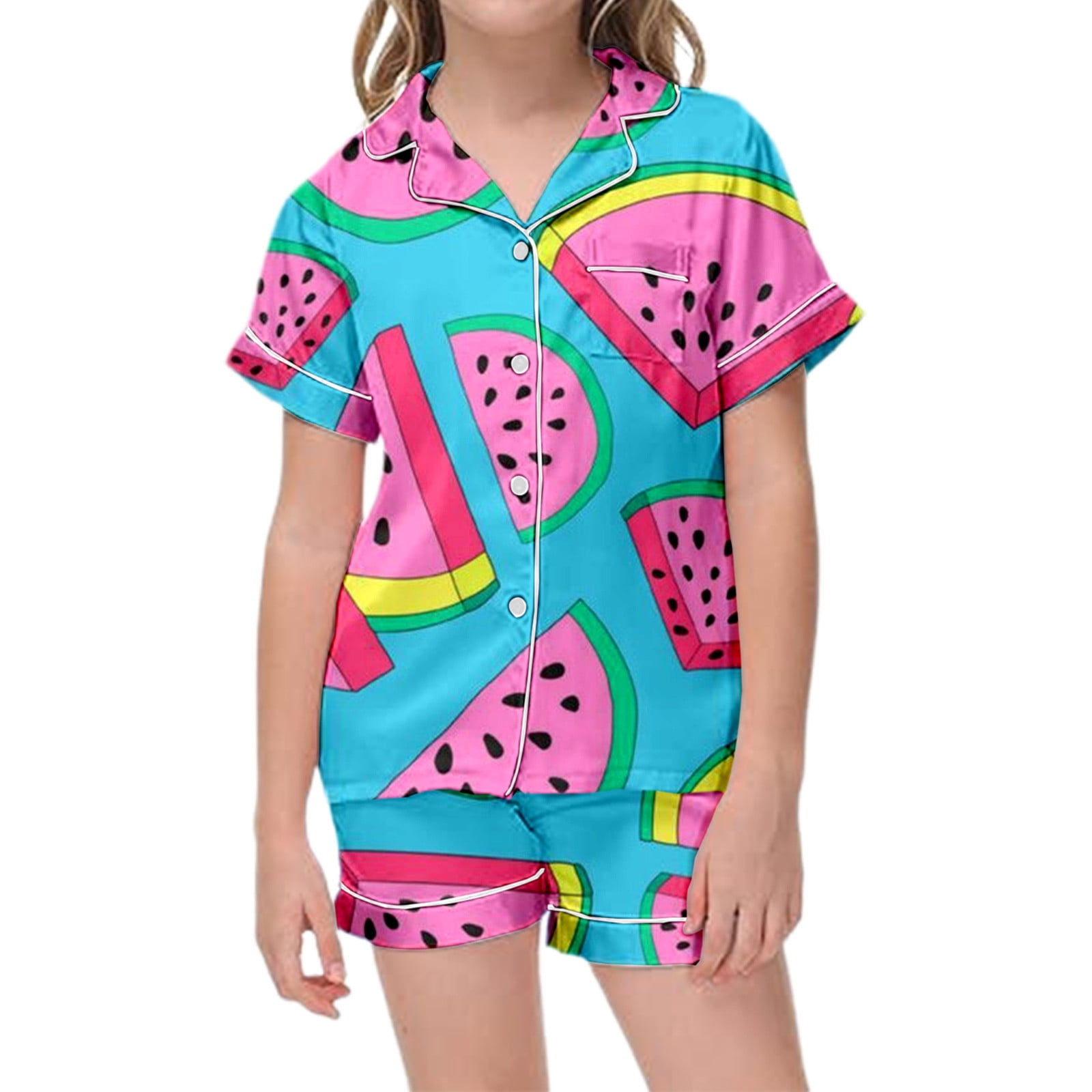 HABDGIKS Summer Infant Baby Girl Pajamas Outfits Set Pj's Button Down ...