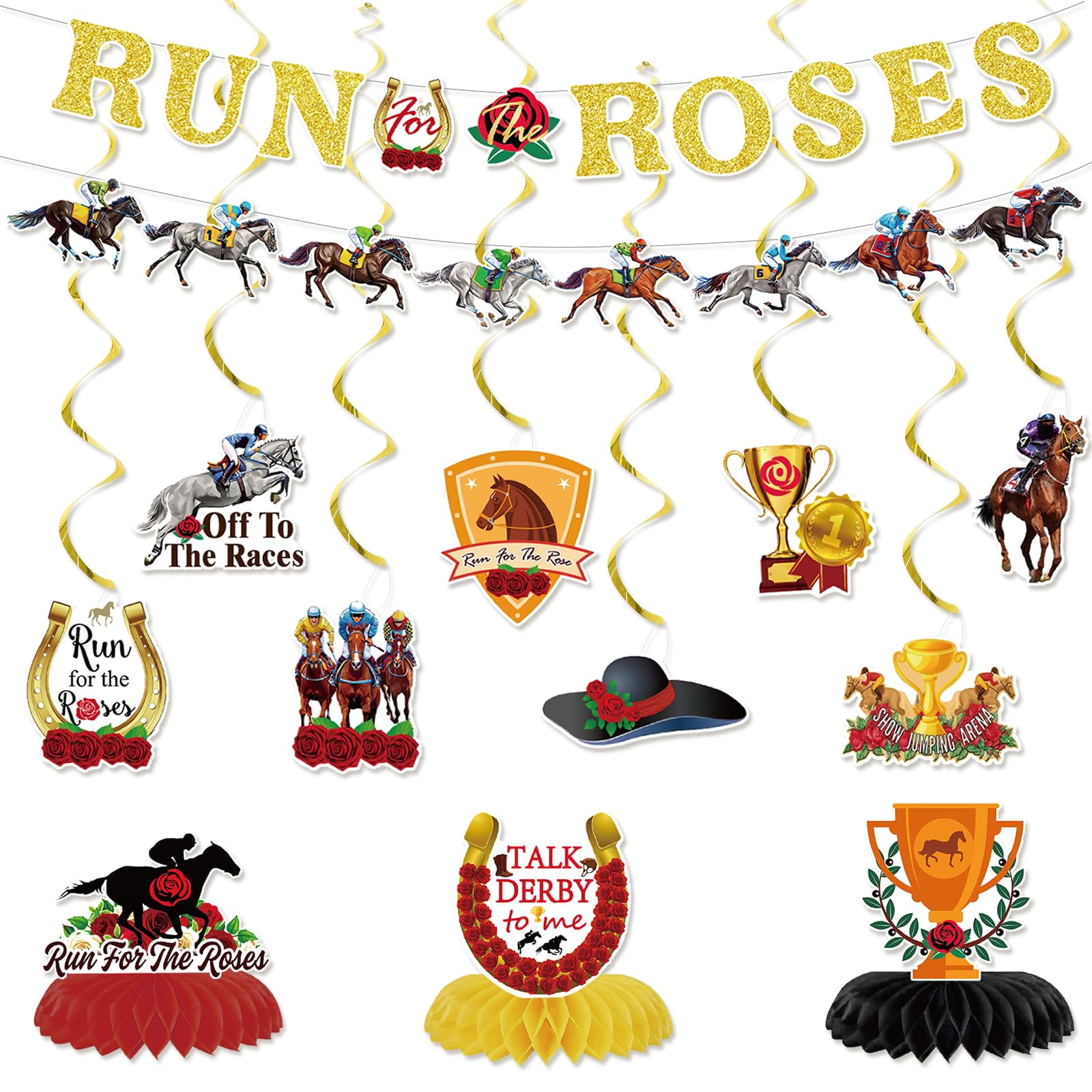 HABDJILTY Kentucky Derby Party IFF17 Decorations Set Derby Day Run for ...