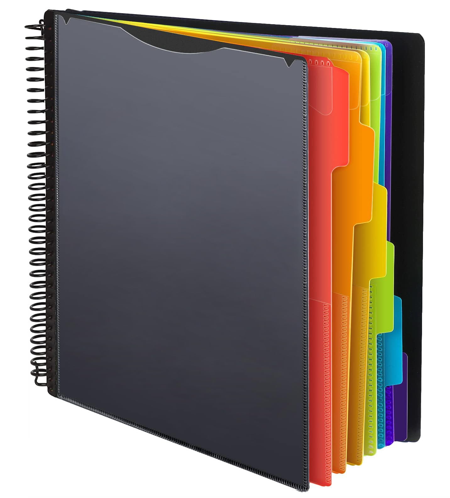 HABGP 12 Pocket Plastic folders with Pockets, 6 Colors Multi Pocket ...