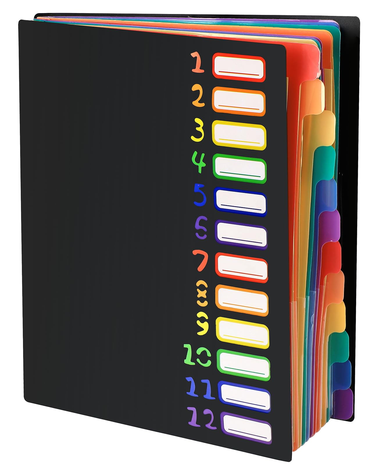 HABGP 24 Plastic Folders with Pockets, 12 Colors Multi Pocket Folder ...