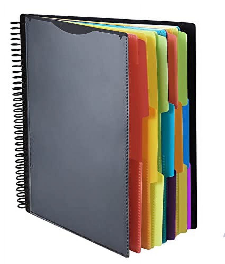 HABGP 24 Pocket Plastic folders with Pockets, 12 Colors Multi Pocket ...