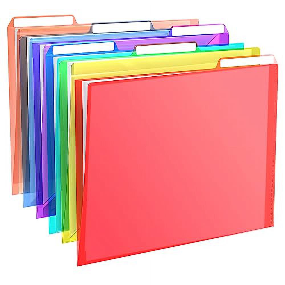 HABGP 6Pcs Colored Manilla Folders 8.5 x 11 Inches, Translucent Manila ...