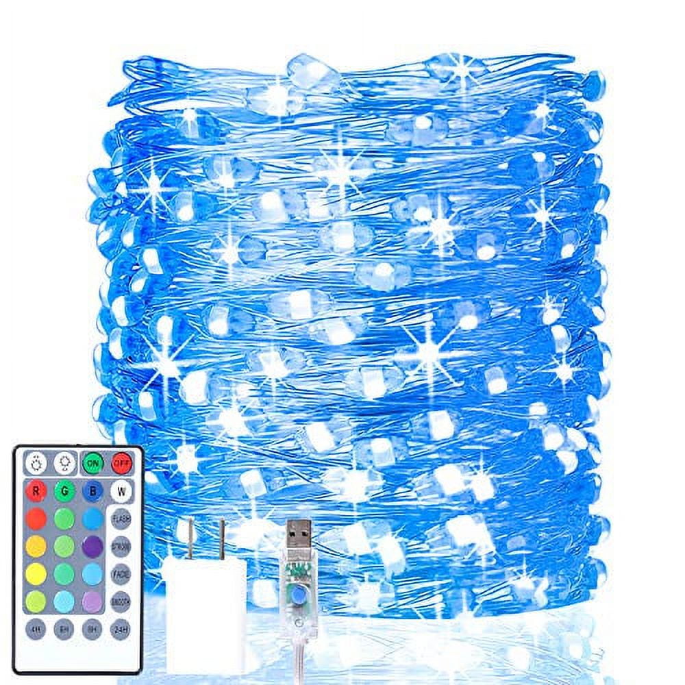 HABOM Led Fairy Lights Plug in,40 Ft 16 Colors Changing String Lights ...