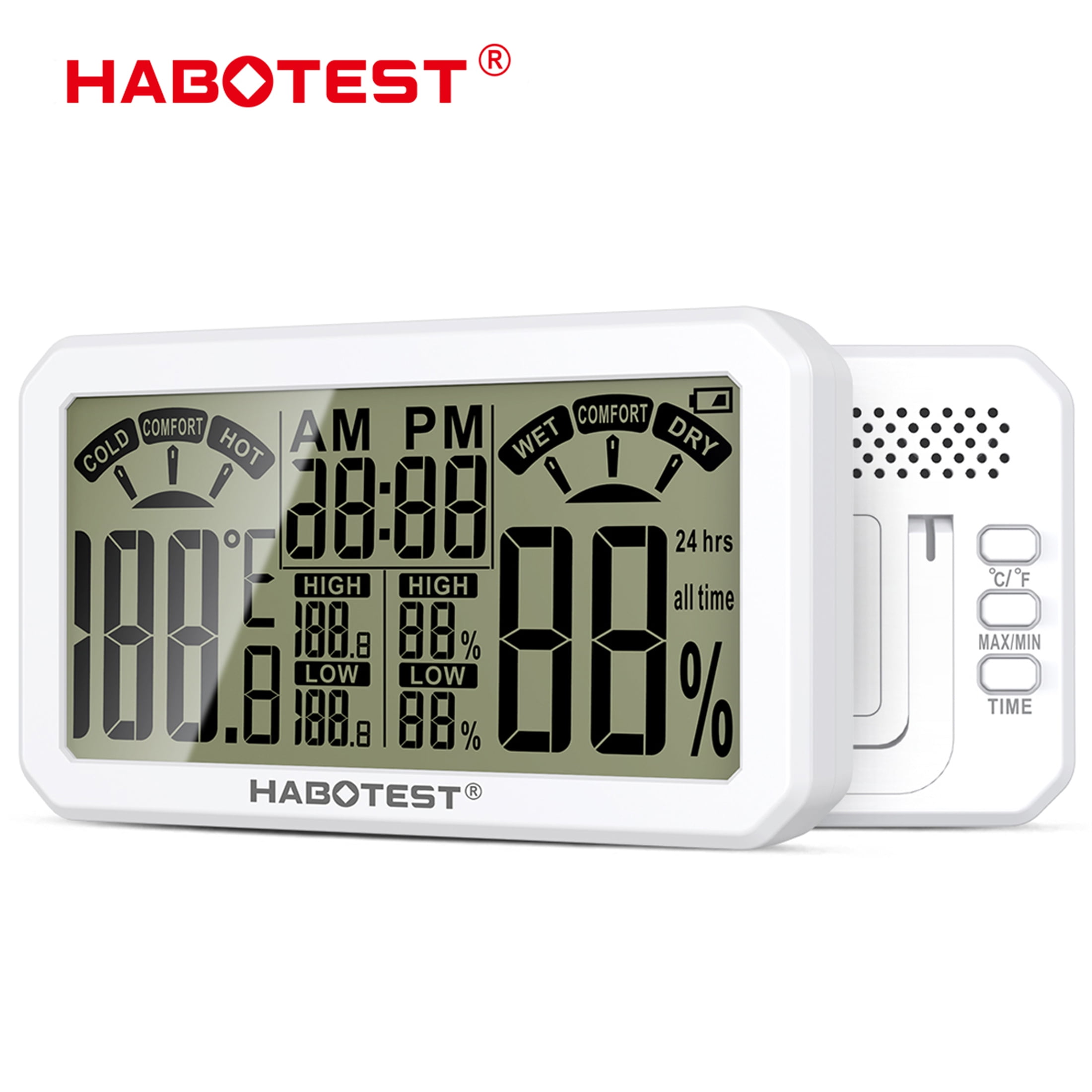 HABOTES Humidity Gauge Indoor Thermometer Digital Indoor Humidity ...