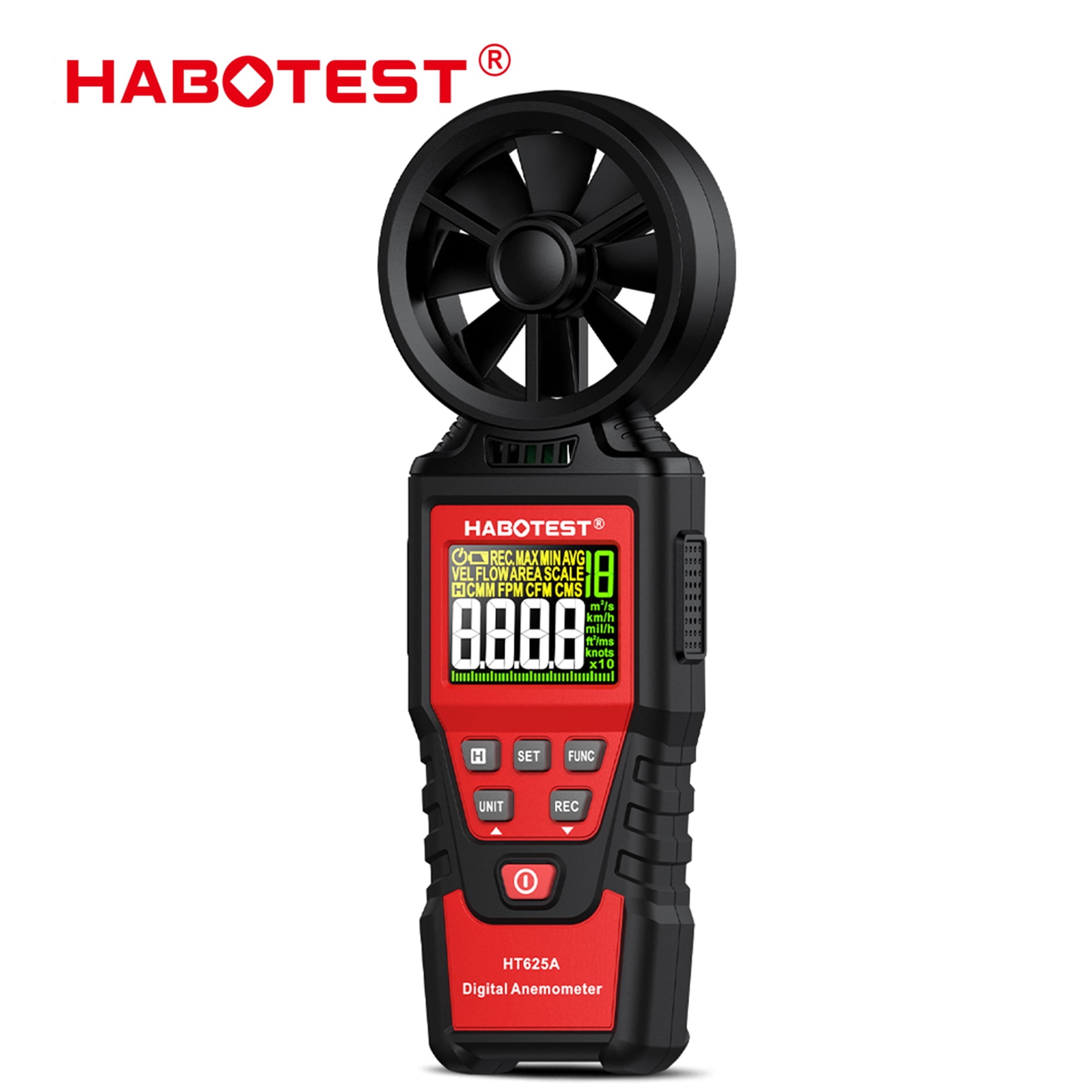 HABOTEST Digital Anemometer Wind Speed Air Velocity Meter,Air Flow ...