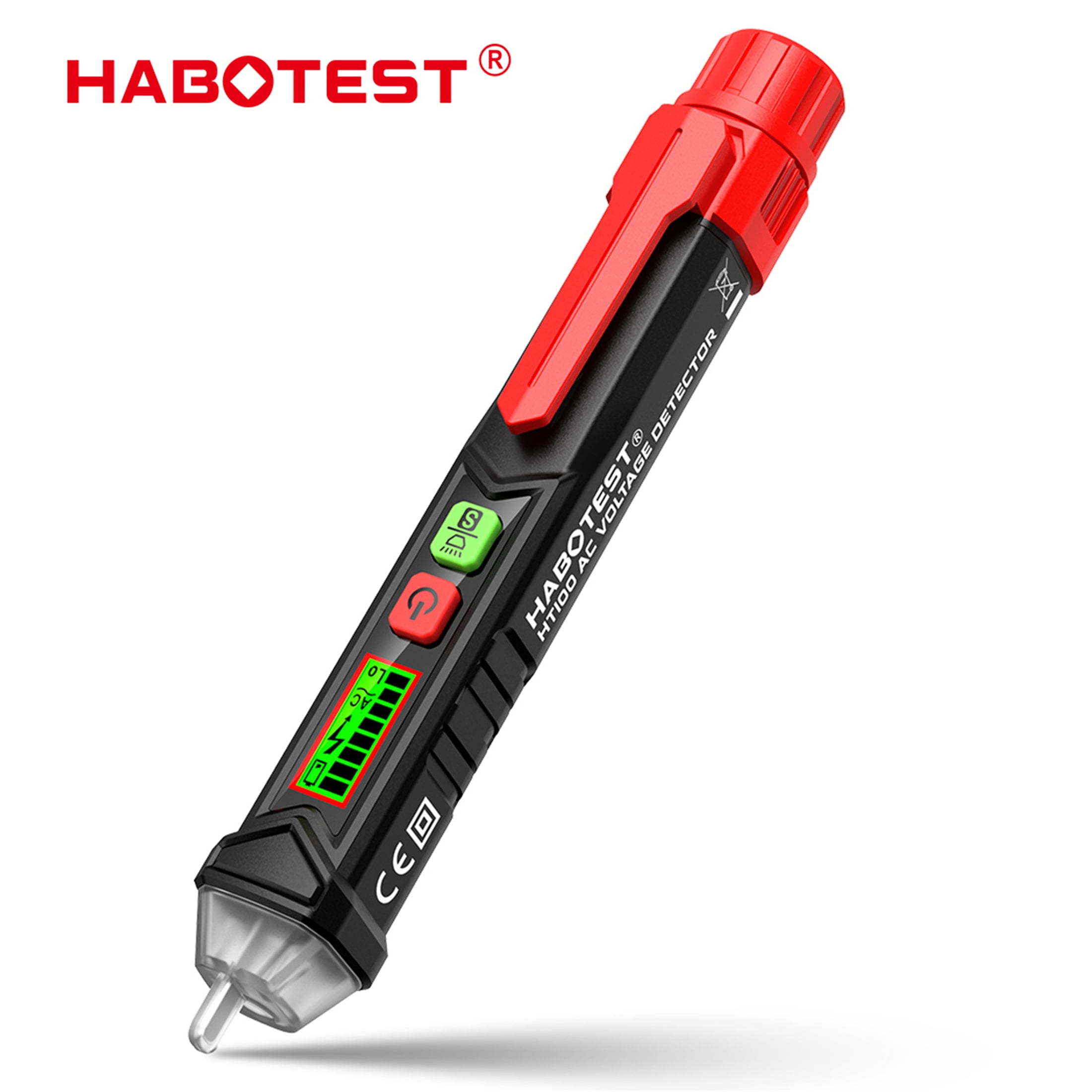 HABOTEST HT100 Non Contact Voltage Tester,AC Electricity Detect Pen 12V ...