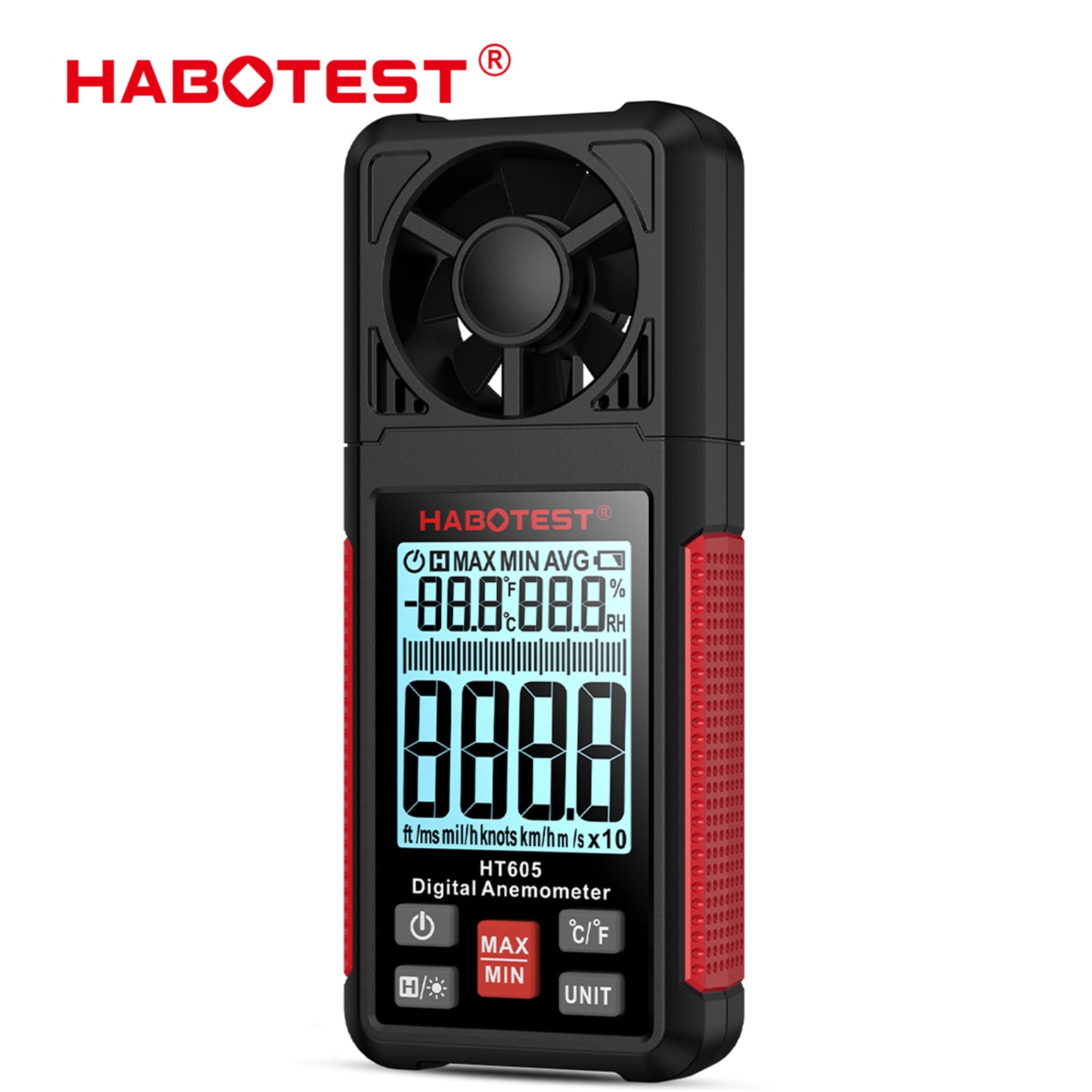 HABOTEST HT605 Digital Handheld Anemometer, Anemometer handheld ...