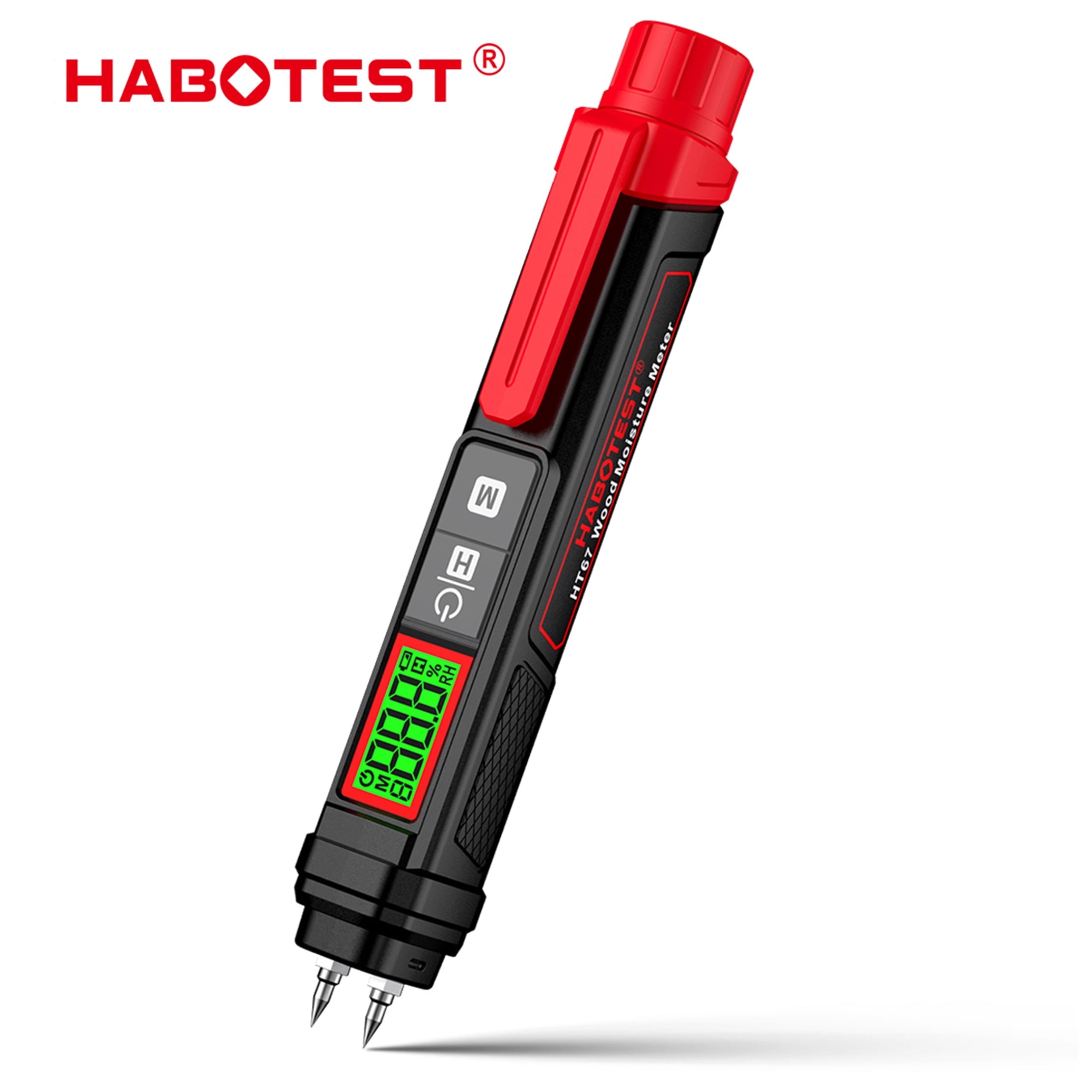 HABOTEST HT67 Wood Moisture Meter, 2 Pins Pen Moisture Meter, 7 ...