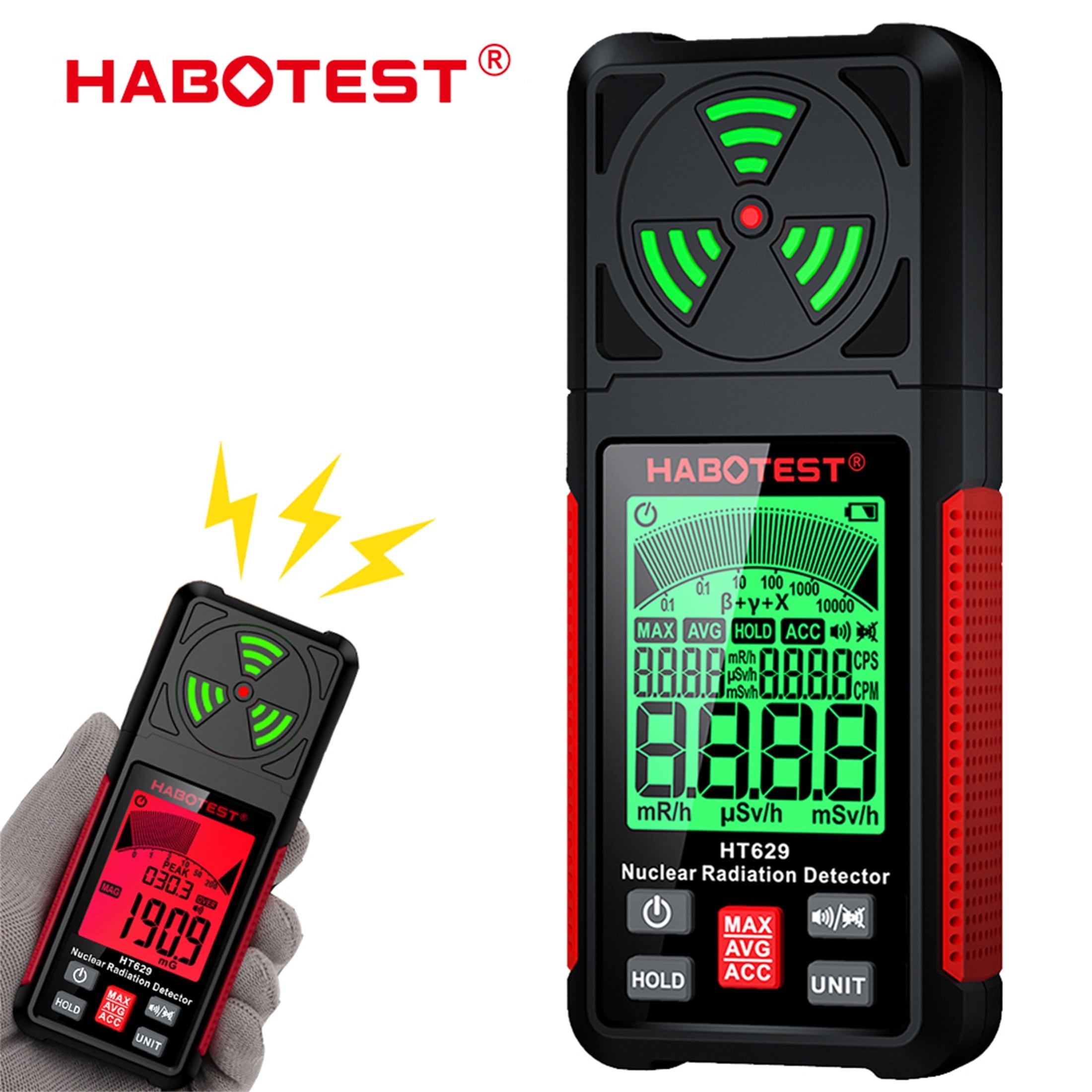 HABOTEST Nuclear Radiation Detection High Accuracy Quick Response β Y X ...