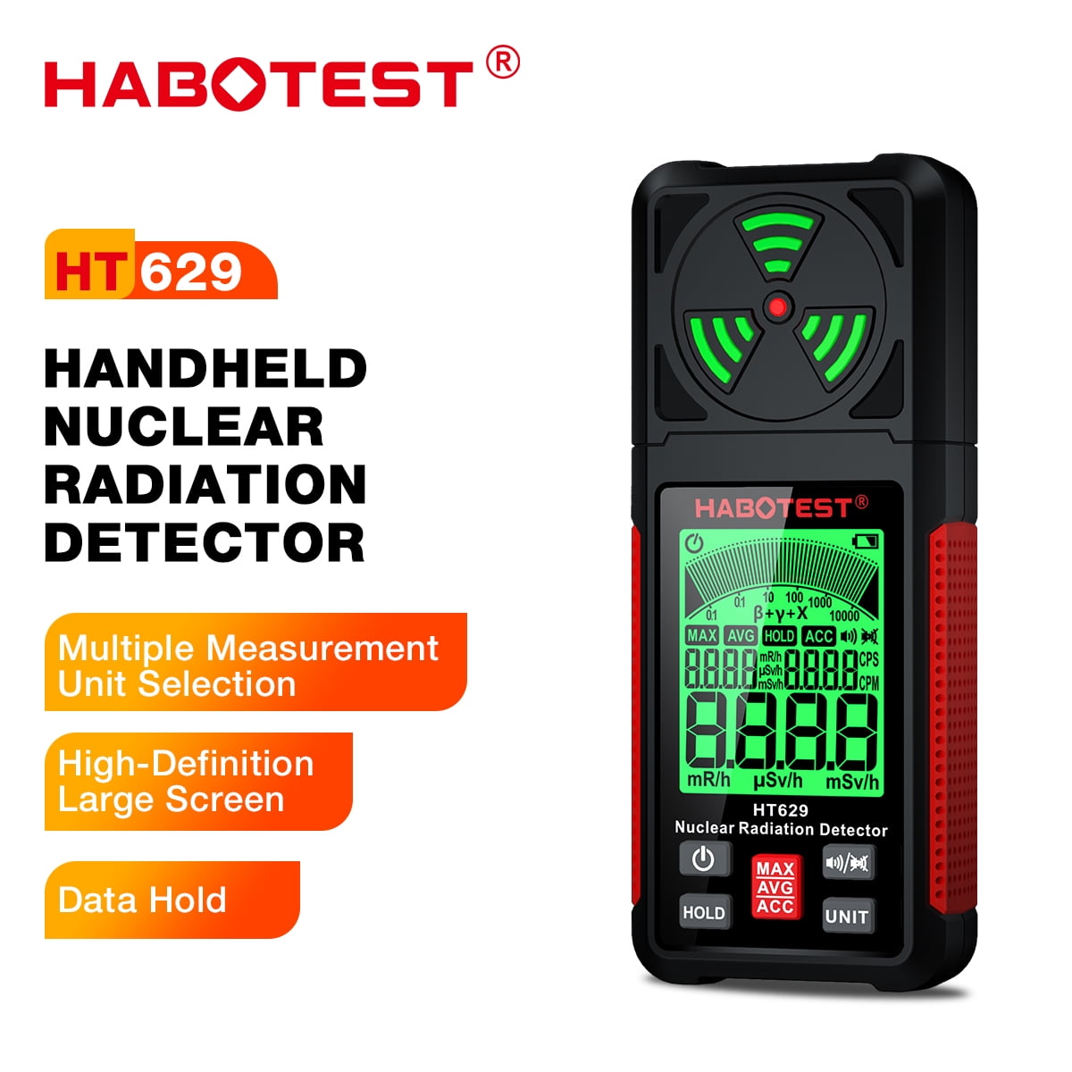 HABOTEST Nuclear Radiation Detection High Accuracy Quick Response β Y X ...