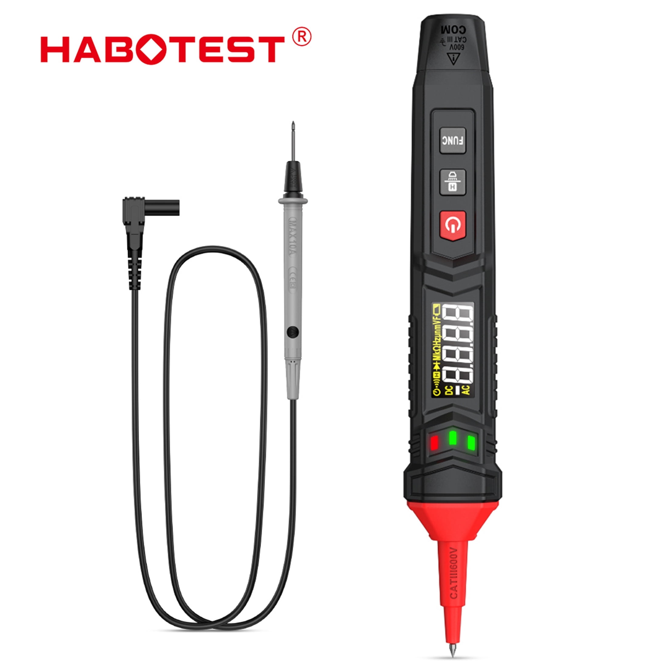 HABOTEST Pen Type Digital Multimeter AC/DC Voltage Tester 4000 Counts ...
