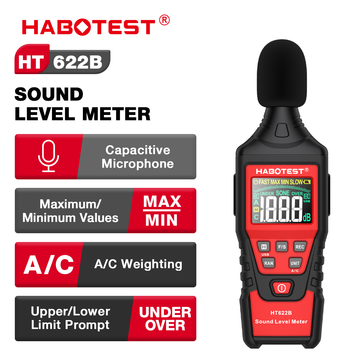 Sound Level Meter Portable Digital Decibel Meter Audio Noise Measurement 30 130dba Ma Decibel