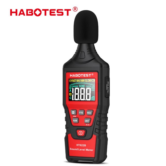 HABOTEST Sound Level Meter HT622B 30-130dBA LCD Meters Noise Audio ...